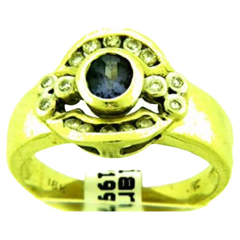 Grand Sample Sale Ring Featuring Blueberry Sapphire Set in 18k Honey ...