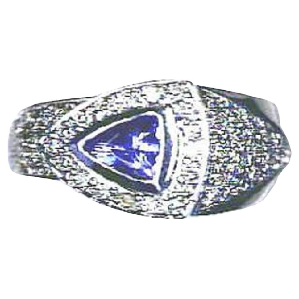 Grand Sample Sale Ring Featuring Blueberry Sapphire Set in 18K Vanilla ...