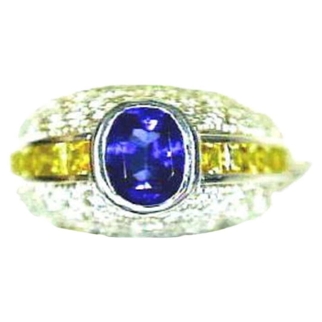 Grand Sample Sale Ring featuring Blueberry Sapphire Set in 18K Honey ...