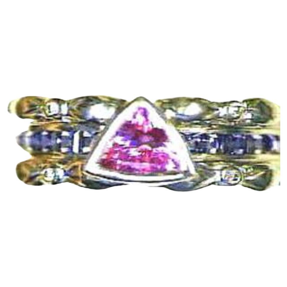 Grand Sample Sale Ring featuring Bubble Gum Pink Sapphire, Blueberry ...
