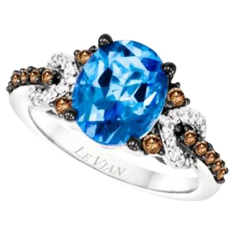 Grand Sample Sale Ring featuring Ocean Blue Topaz Chocolate Diamonds ...