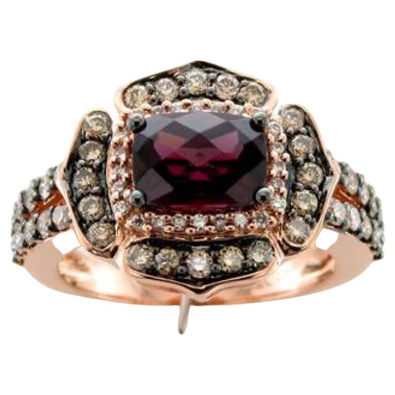 Grand Sample Sale Ring Featuring Raspberry Rhodolite Chocolate Diamonds ...