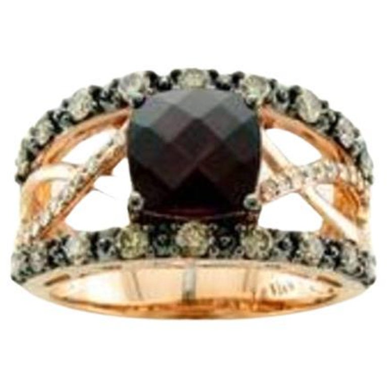 Grand Sample Sale Ring Featuring Raspberry Rhodolite Chocolate Diamonds ...