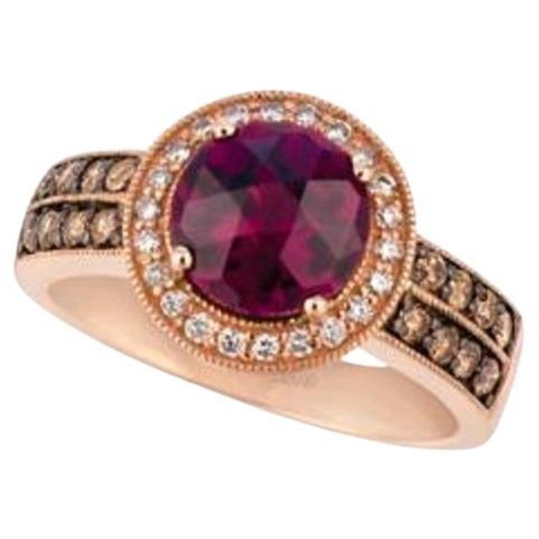Grand Sample Sale Ring Featuring Raspberry Rhodolite Chocolate Diamonds ...