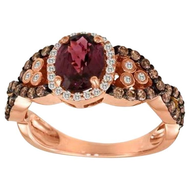 Grand Sample Sale Ring Featuring Raspberry Rhodolite Chocolate Diamonds ...