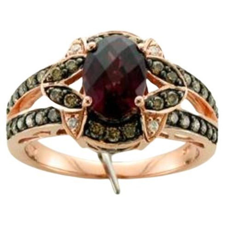 Grand Sample Sale Ring featuring Raspberry Rhodolite Chocolate Diamonds ...