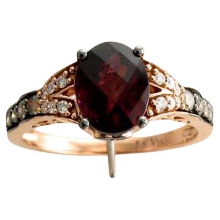 Grand Sample Sale Ring Featuring Raspberry Rhodolite Chocolate Diamonds ...