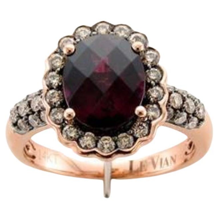 Grand Sample Sale Ring Featuring Raspberry Rhodolite Chocolate Diamonds ...