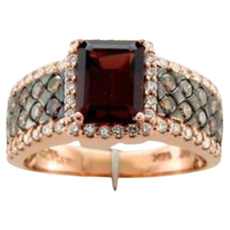 Grand Sample Sale Ring featuring Raspberry Rhodolite Chocolate Diamonds ...