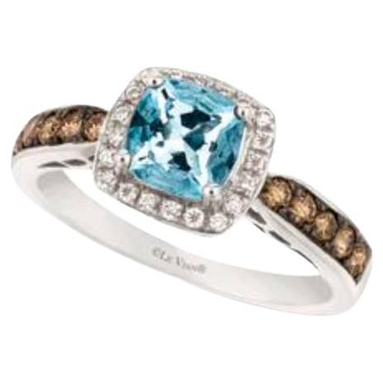 Grand Sample Sale Ring featuring Sea Blue Aquamarine Chocolate Diamonds ...