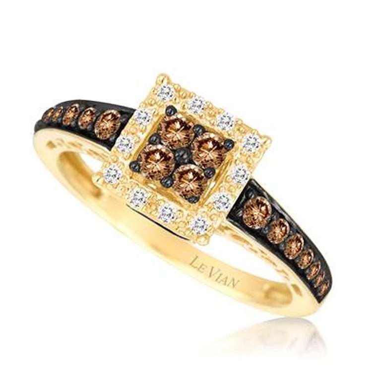 Grand Sample Sale Ring W/ 1/2cts, Chocolate and 1/10cts, Vanilla ...