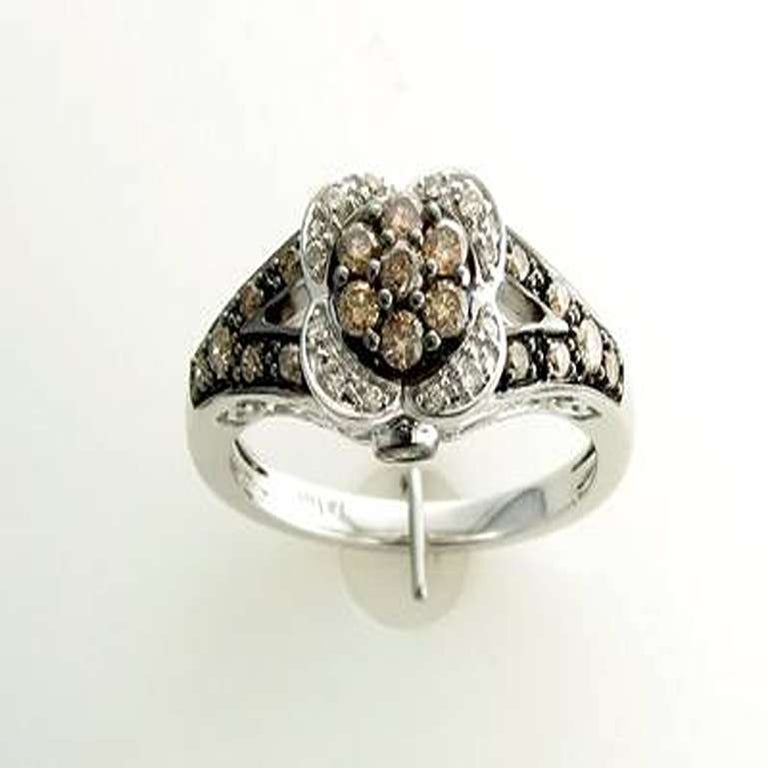 Grand Sample Sale Ring w/ 1/2cts. Chocolate and 1/20cts. Vanilla ...