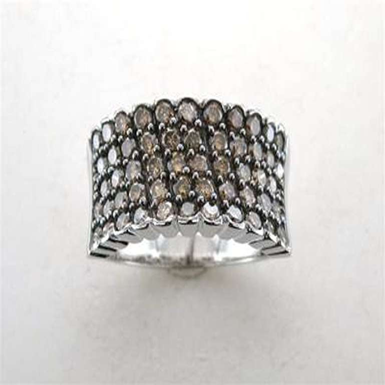 Grand Sample Sale Ring with 5/8cts Chocolate Diamonds Set in 14k ...