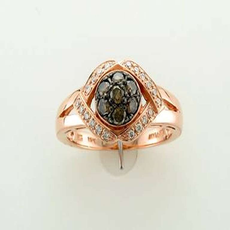 Grand Sample Sale Ring with 1/3cts, Chocolate and 1/10cts, Vanilla ...