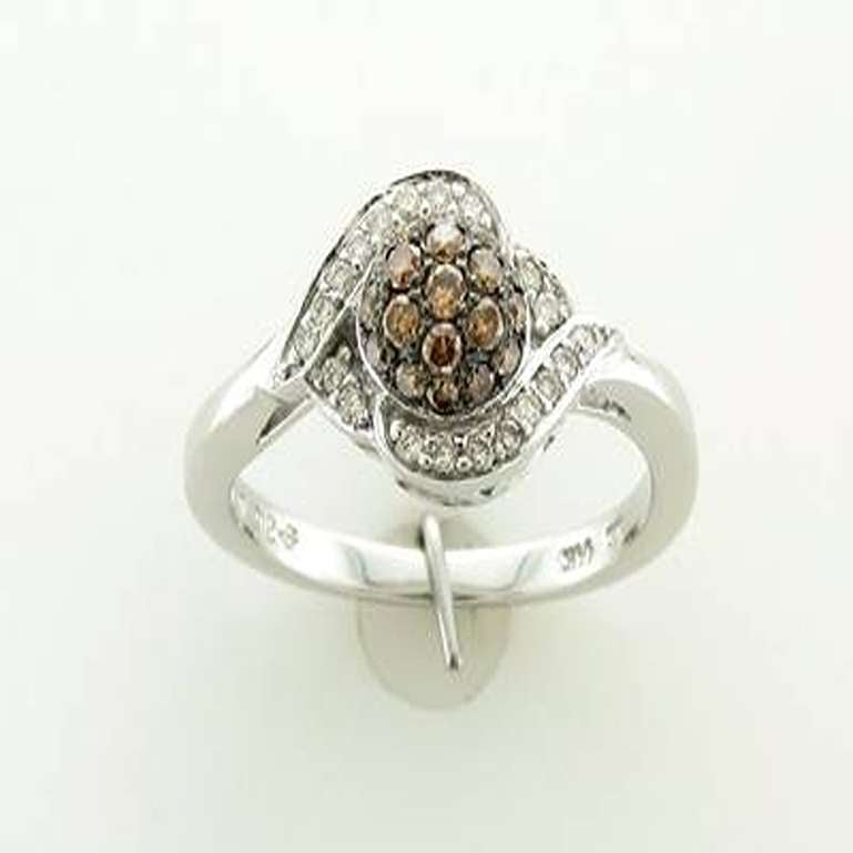 Grand Sample Sale Ring W/ 1/4cts Chocolate and 1/8cts Vanilla Diamonds ...
