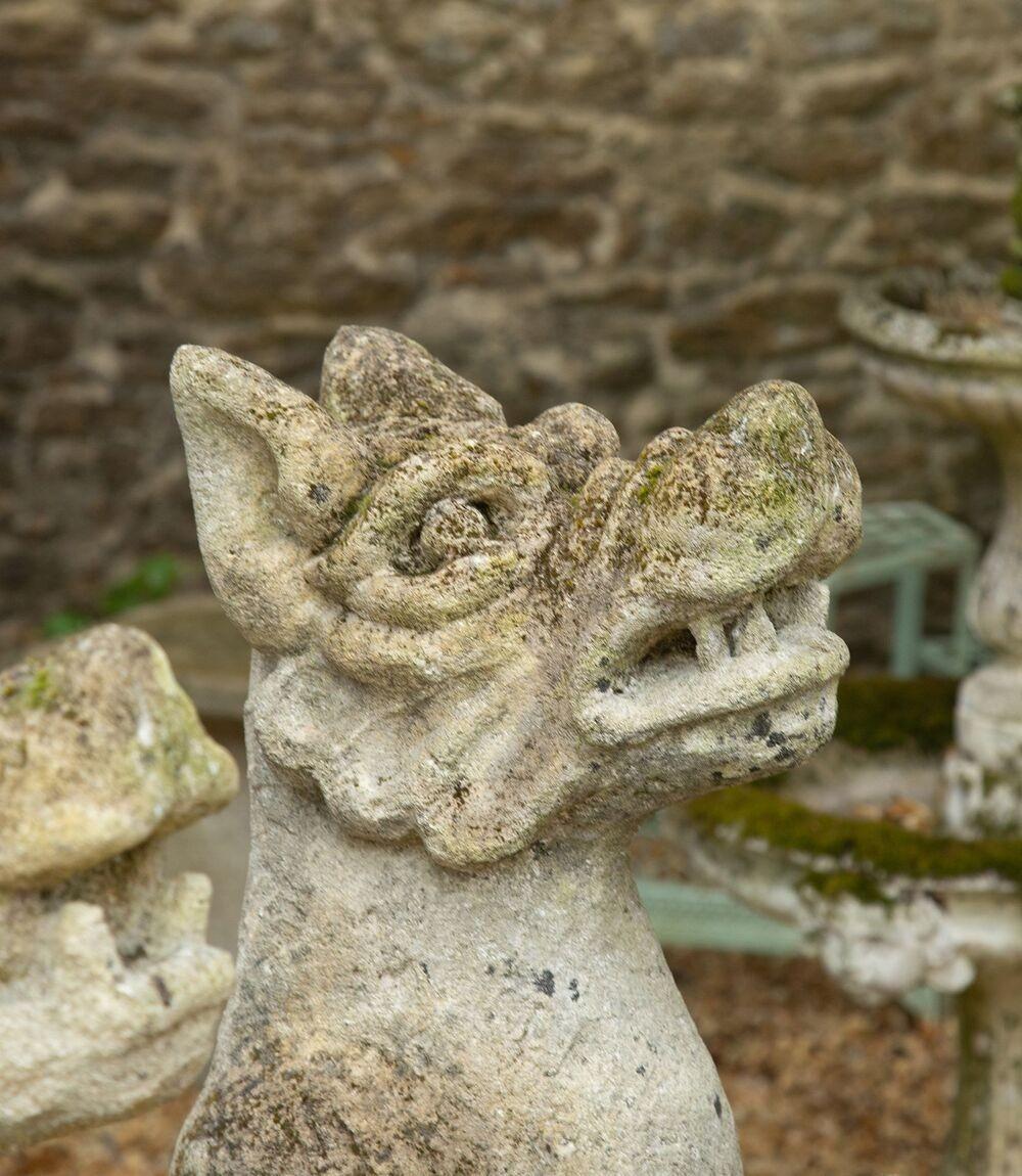 Grand Scale 19th Century Carved Stone Gargoyles For Sale at 1stDibs