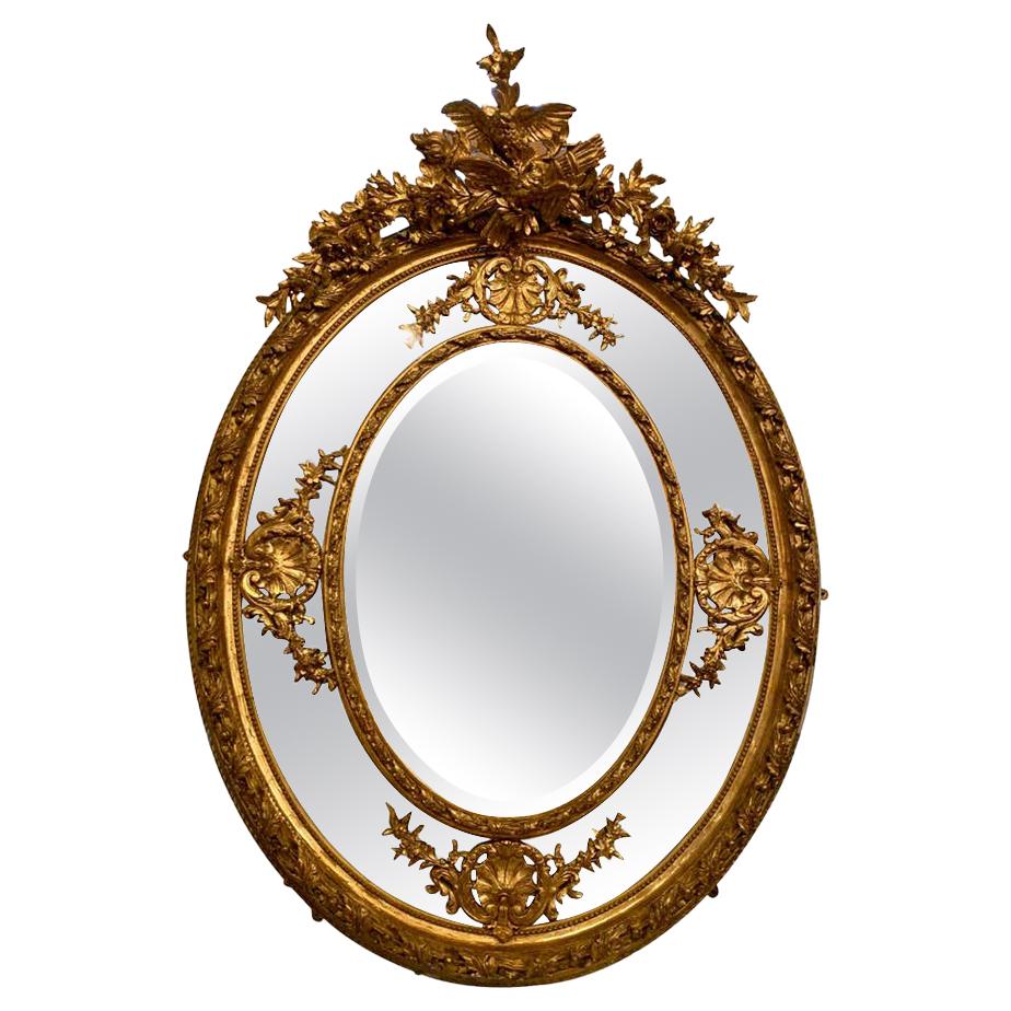 Antique French Louis XVI Beveled Gilt Mirror, circa 1880 For Sale at ...