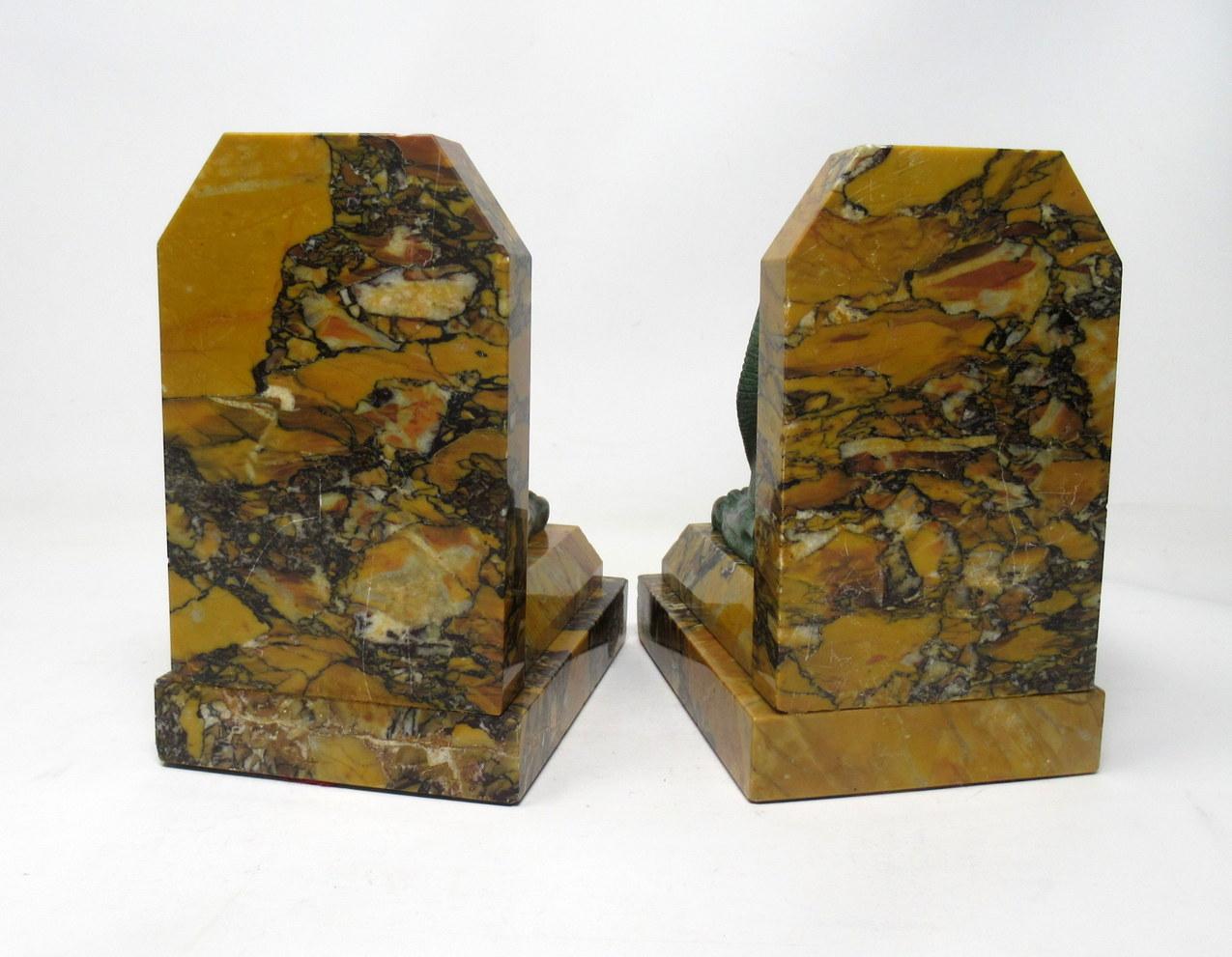 Grand Tour Italian French Egyptian Sphinx Pair Bronze Bookends Sienna ...