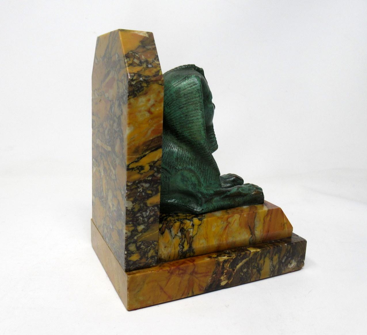 Grand Tour Italian French Egyptian Sphinx Pair Bronze Bookends Sienna ...