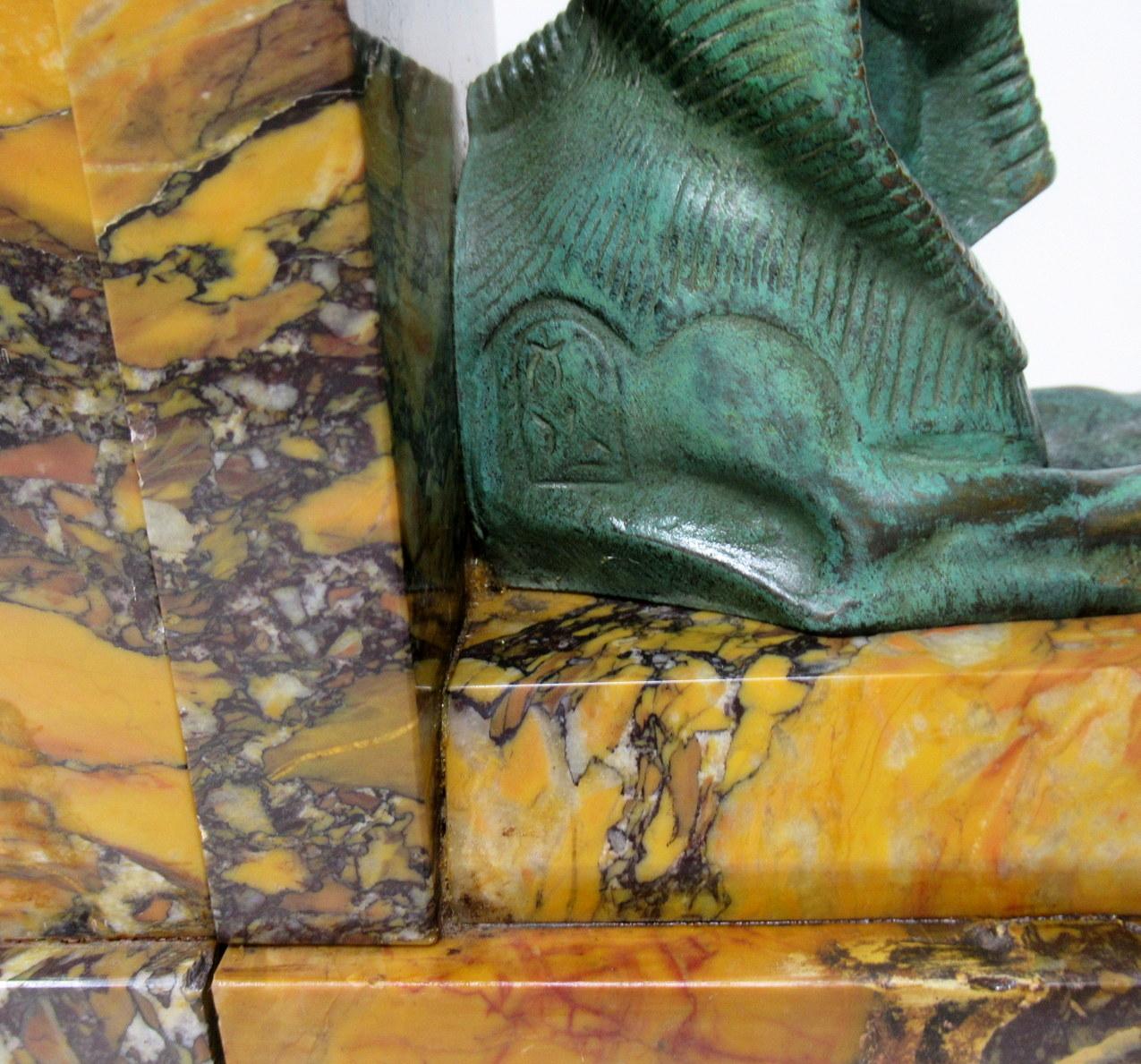 Grand Tour Italian French Egyptian Sphinx Pair Bronze Bookends Sienna ...