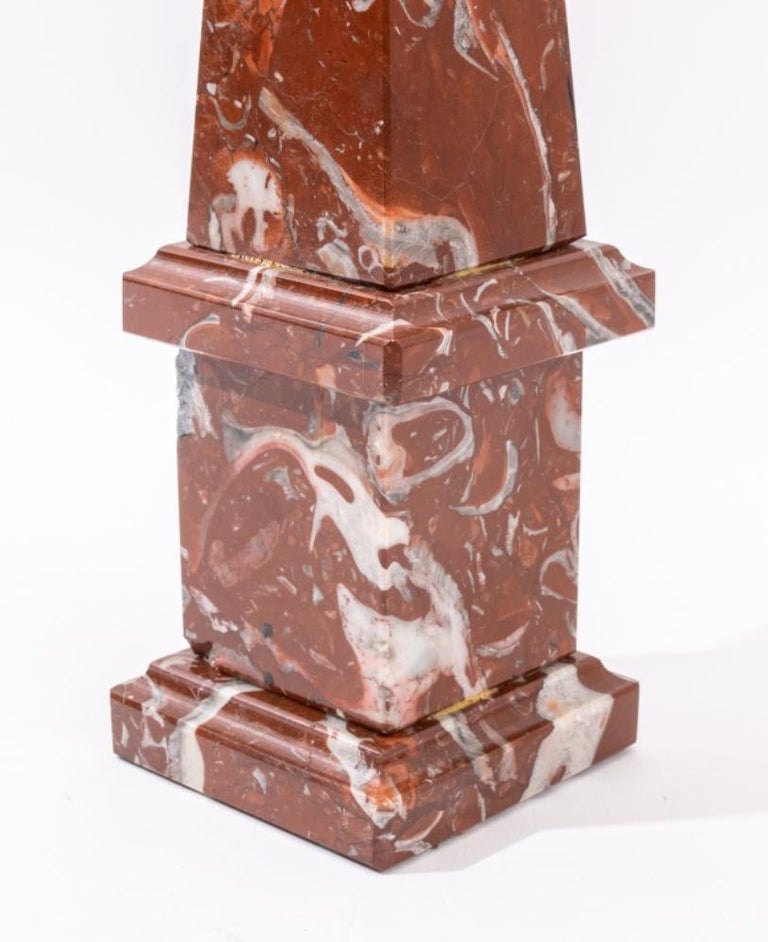 Grand Tour Manner Red Jasper Marble Obelisk For Sale at 1stDibs