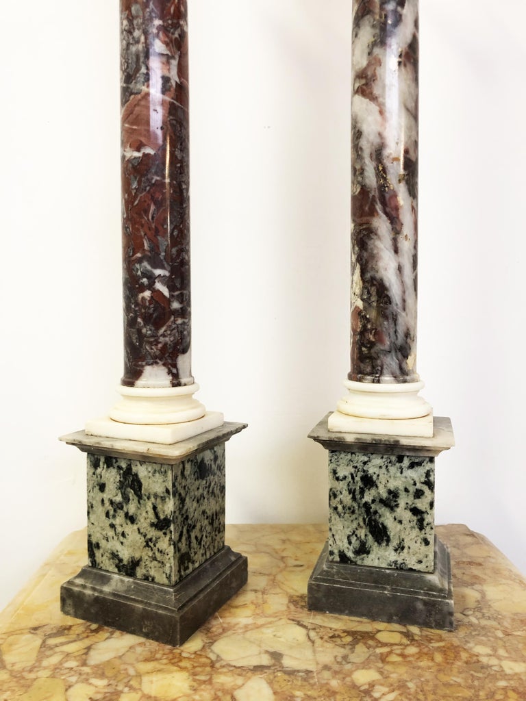 Grand Tour Pair of Rare and Precious Specimen Marble Red Breccia ...