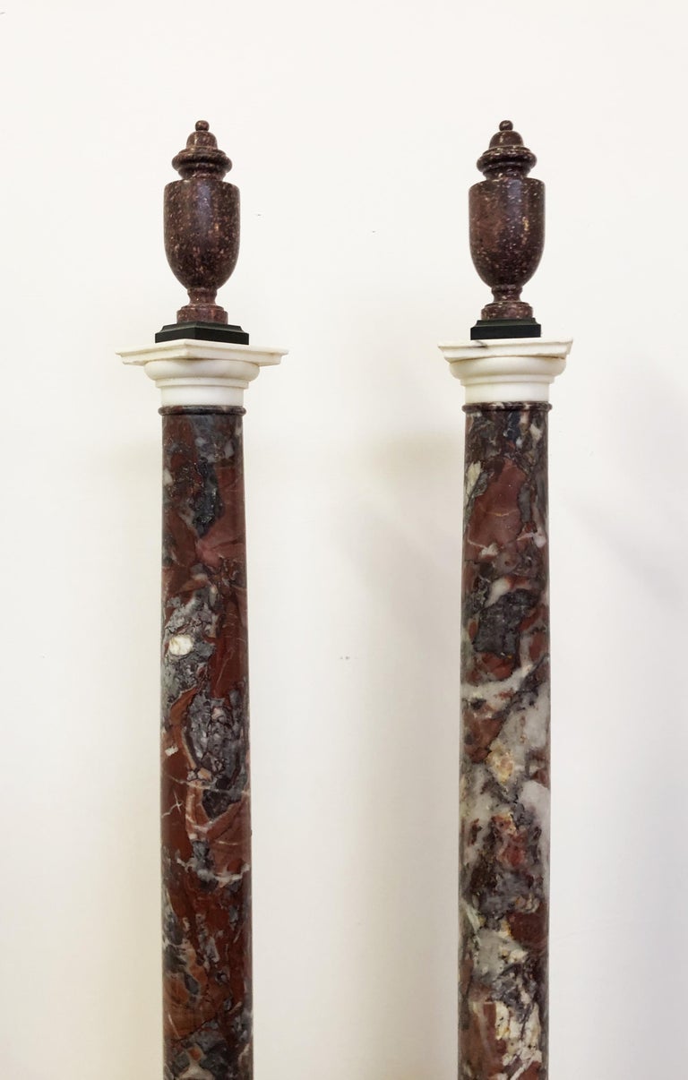 Grand Tour Pair of Rare and Precious Specimen Marble Red Breccia ...