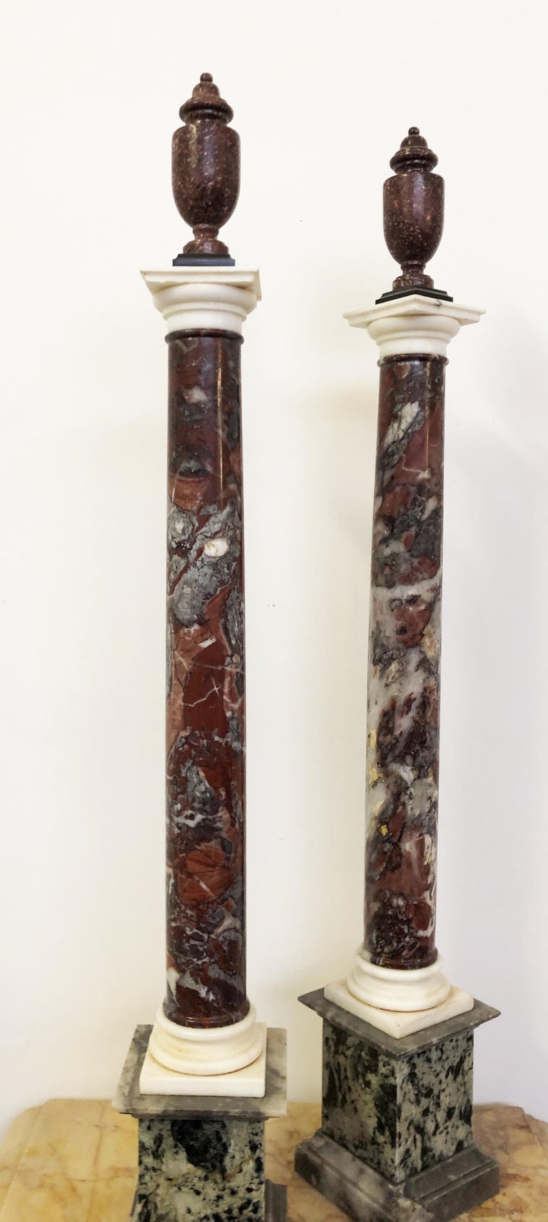 Grand Tour Pair of Rare and Precious Specimen Marble Red Breccia ...