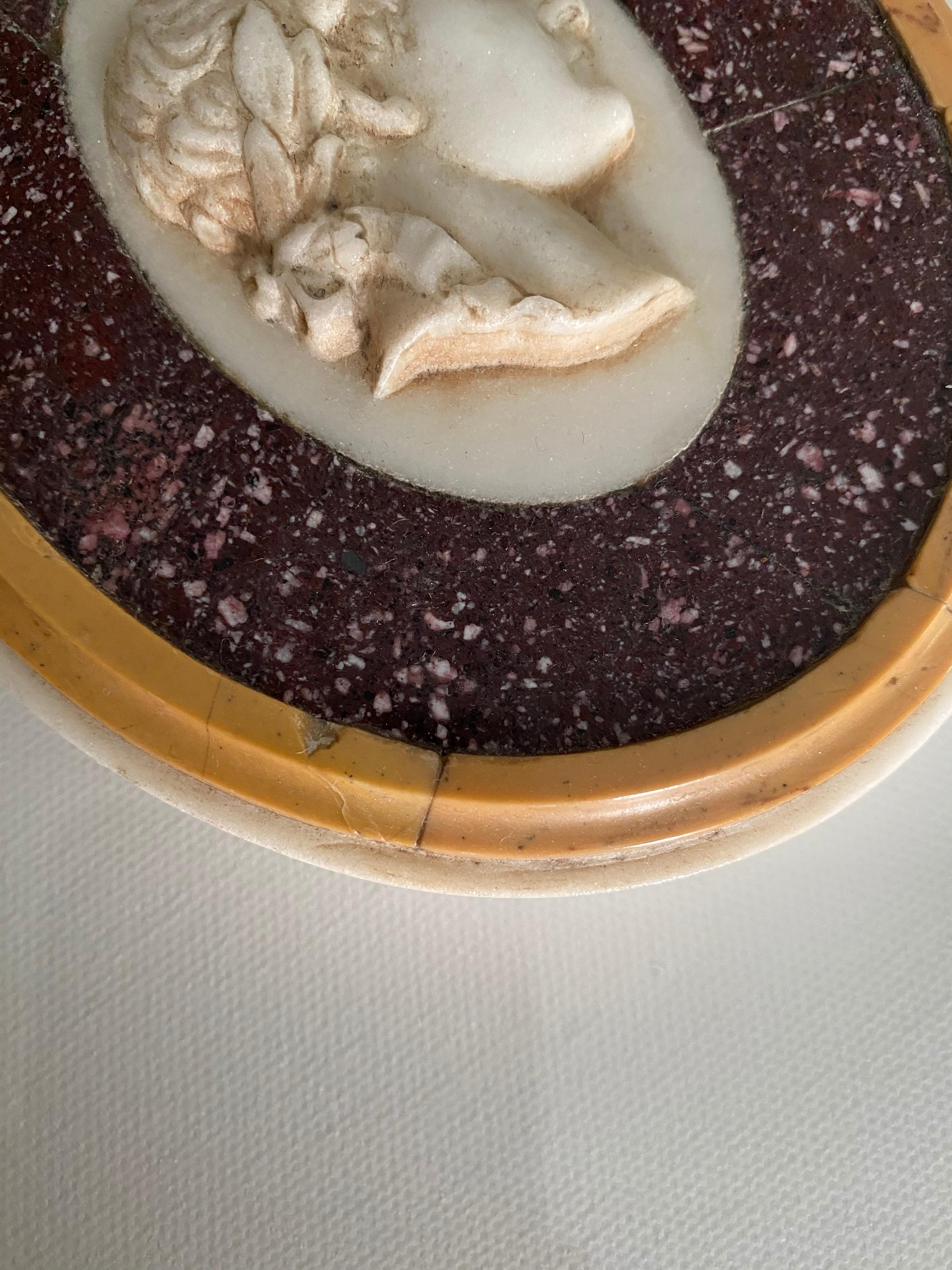 Grand Tour Porphyry, Yellow and White Marble Paperweight, Italian, late ...