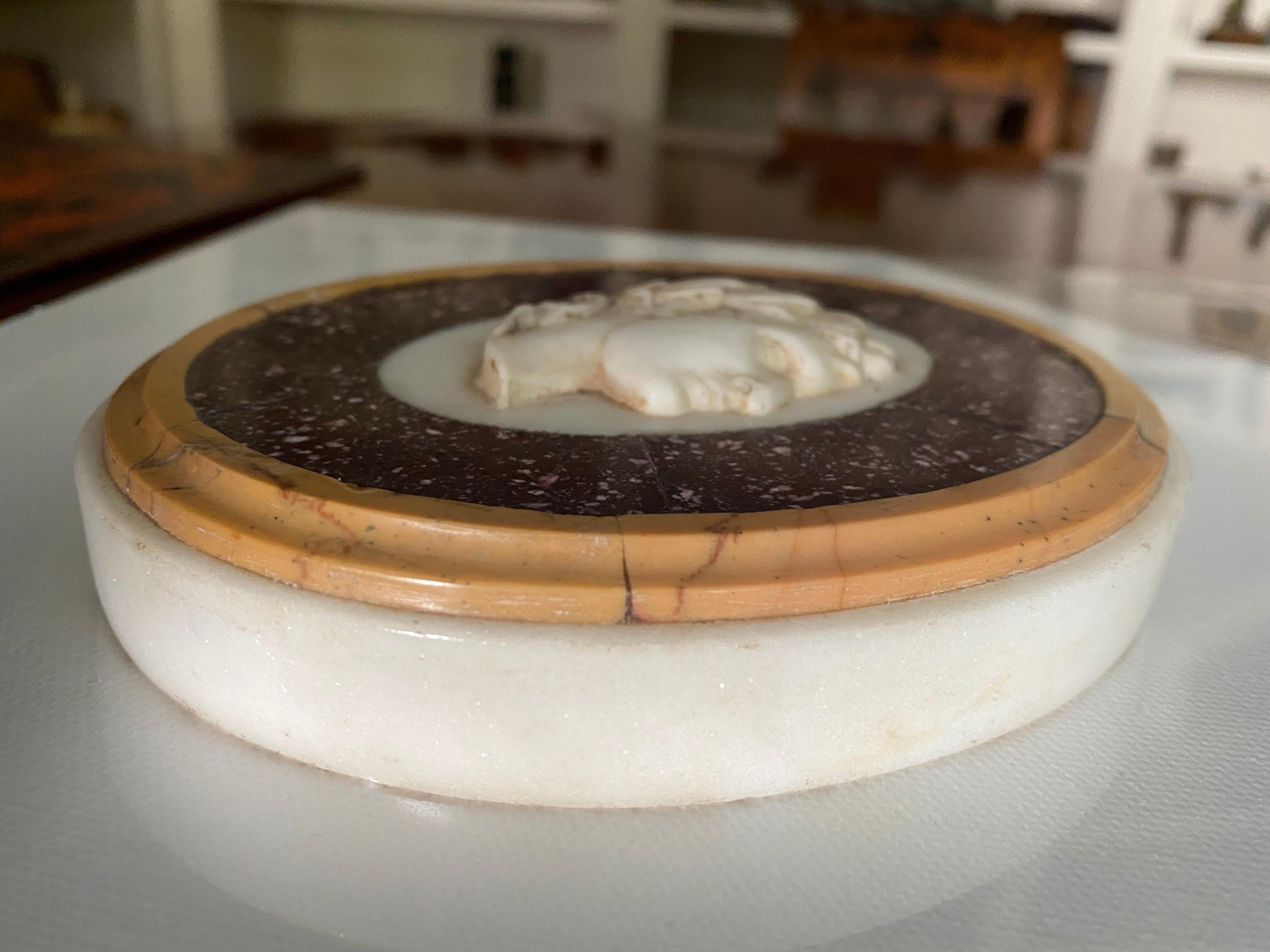 Grand Tour Porphyry, Yellow and White Marble Paperweight, Italian, late ...