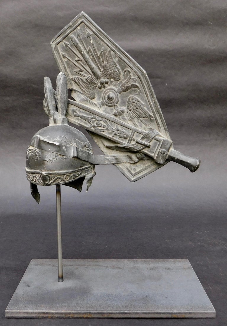 Grand Tour Souvenir Statue of a Roman Centurions Helmet and Shield For ...