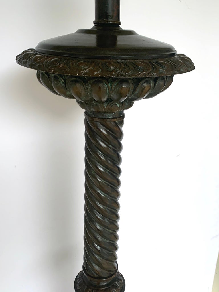 Grand Tour Style Bronze and Marble Column Floor Lamp, after the Roman ...