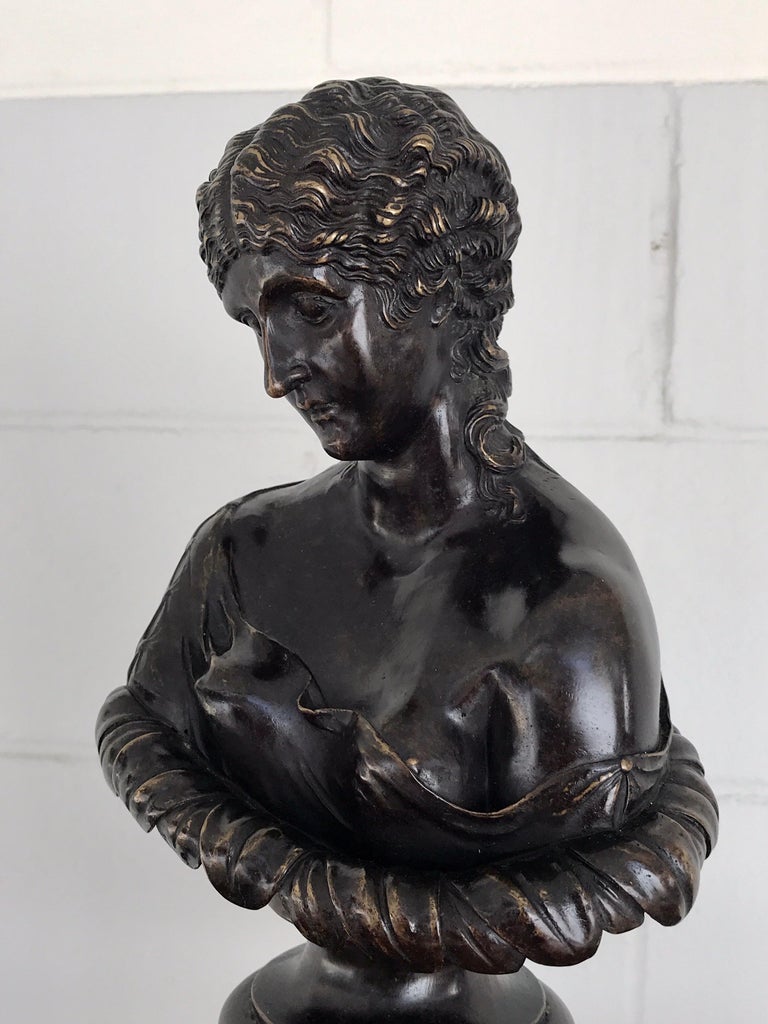 Grand Tour Style Bronze Bust of Clytie For Sale at 1stDibs