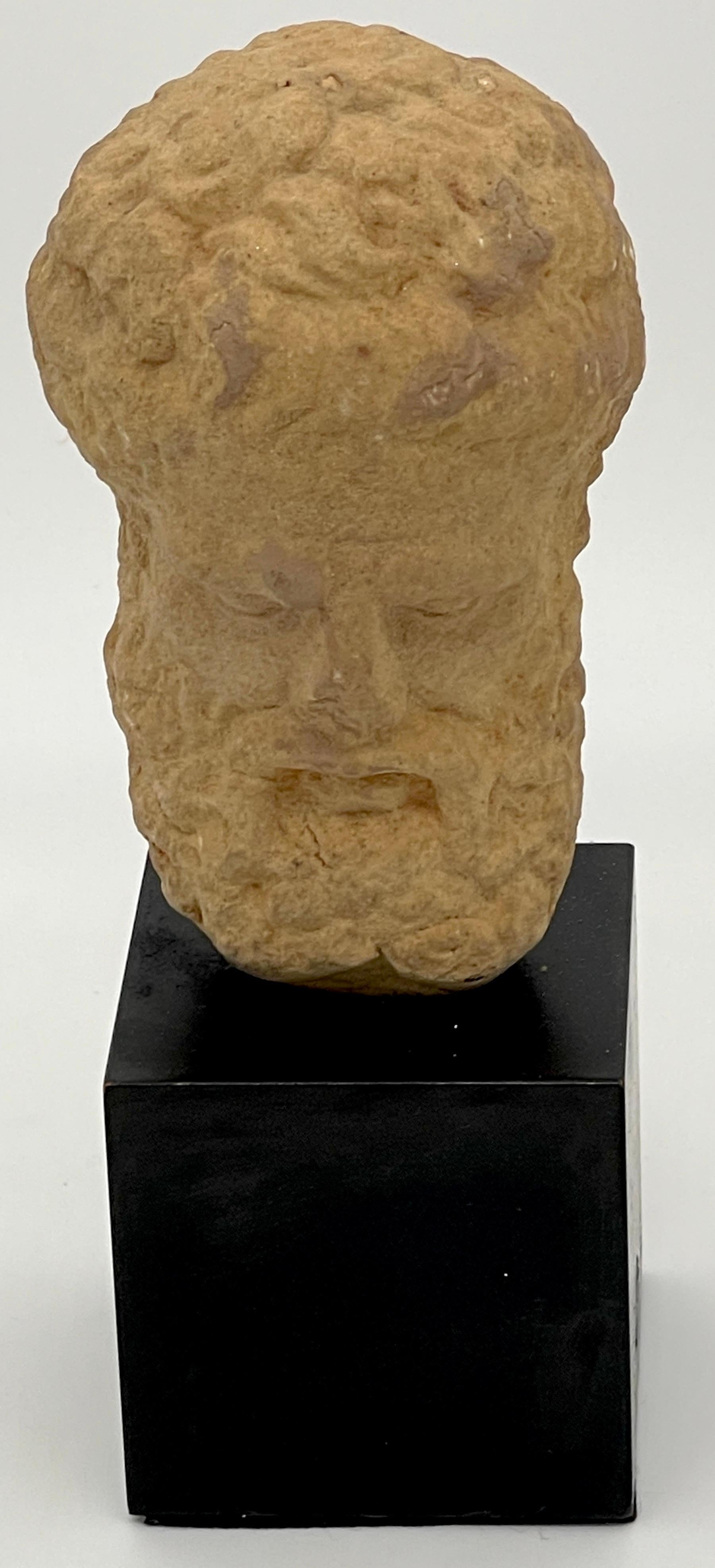 Grand Tour Style Cast and Polychromed Stone Head of Bearded God For ...