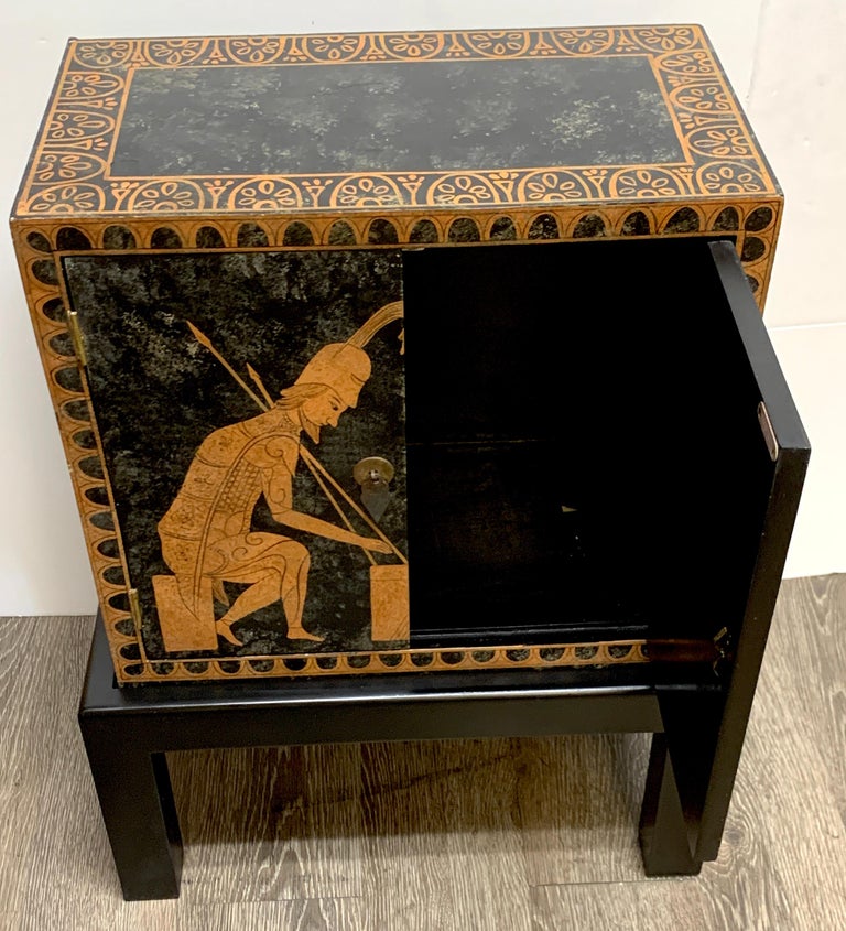 Grand Tour Style Polychromed Greek Motif Cabinet on Stand at 1stDibs