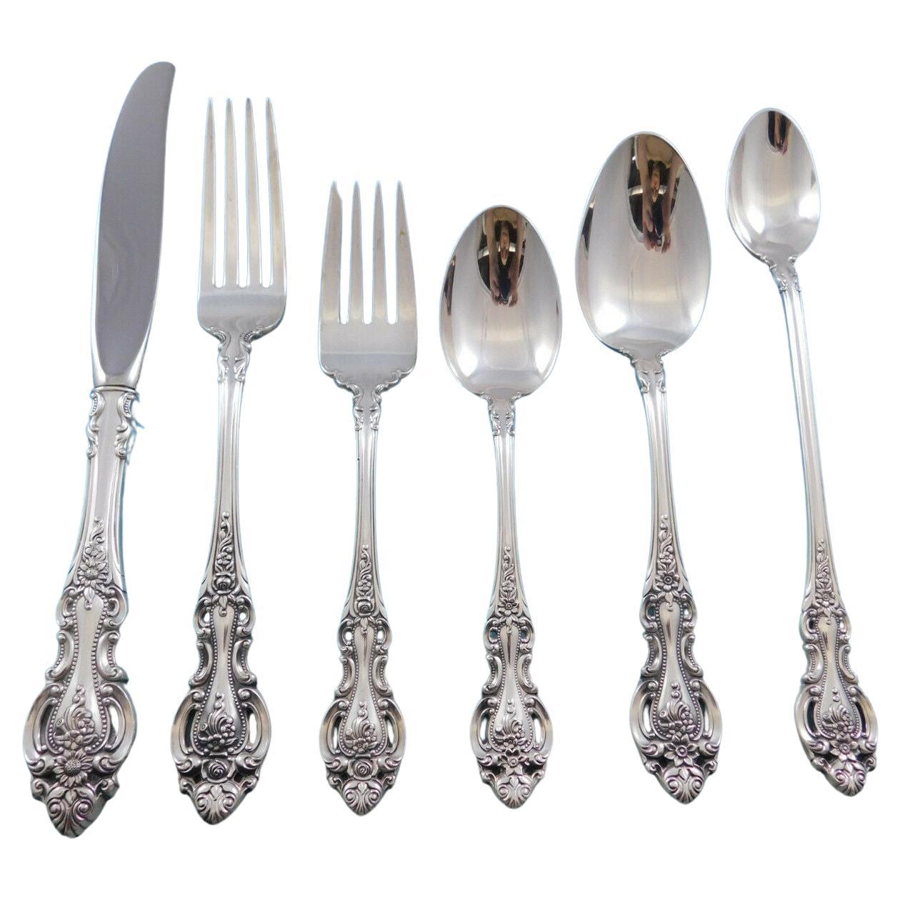 Stradivari by Wallace Sterling Silver Flatware Set for 8 Service 60 ...