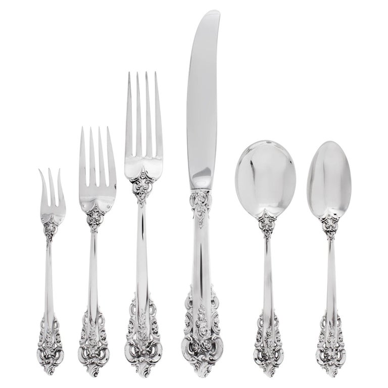 Grande Baroque Sterling Silver Flatware Set by Wallace, Patented in ...