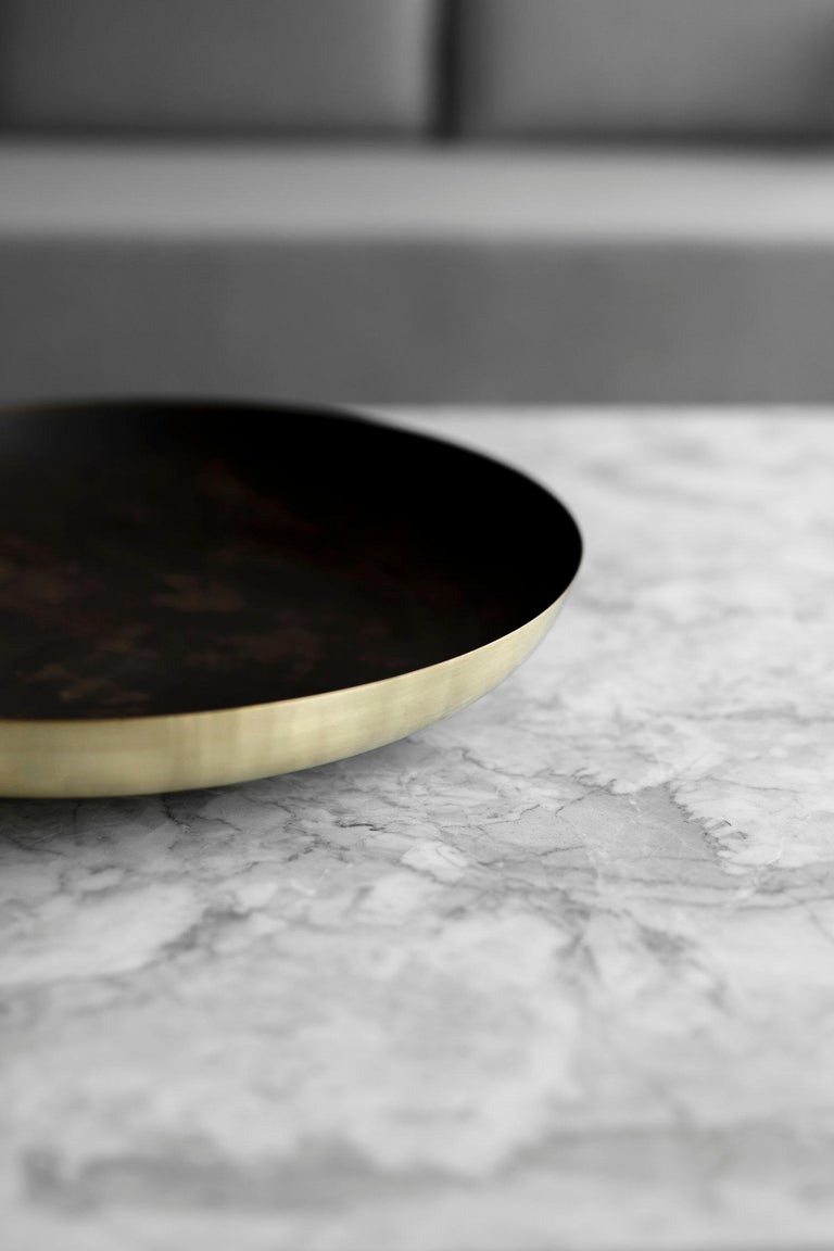 Handmade Artisanal Brass Centerpiece Bowl with Natural Patina, in Stock ...