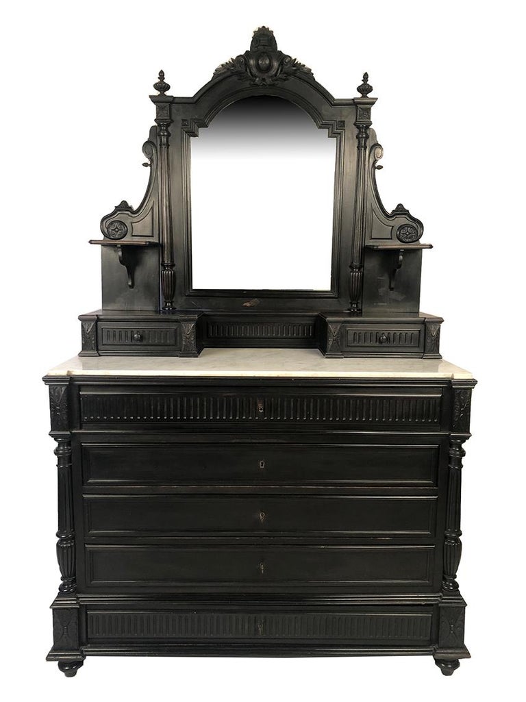 Grande Commode Psyché En Bois Noirci Napoléon III For Sale at 1stDibs