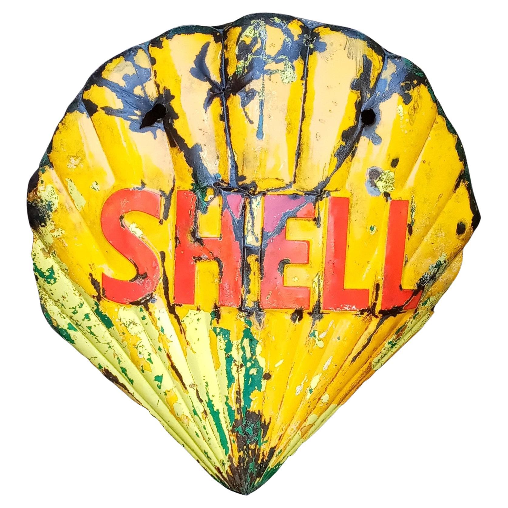 grande insegna Shell, anni 50. metallo smaltato For Sale at 1stDibs