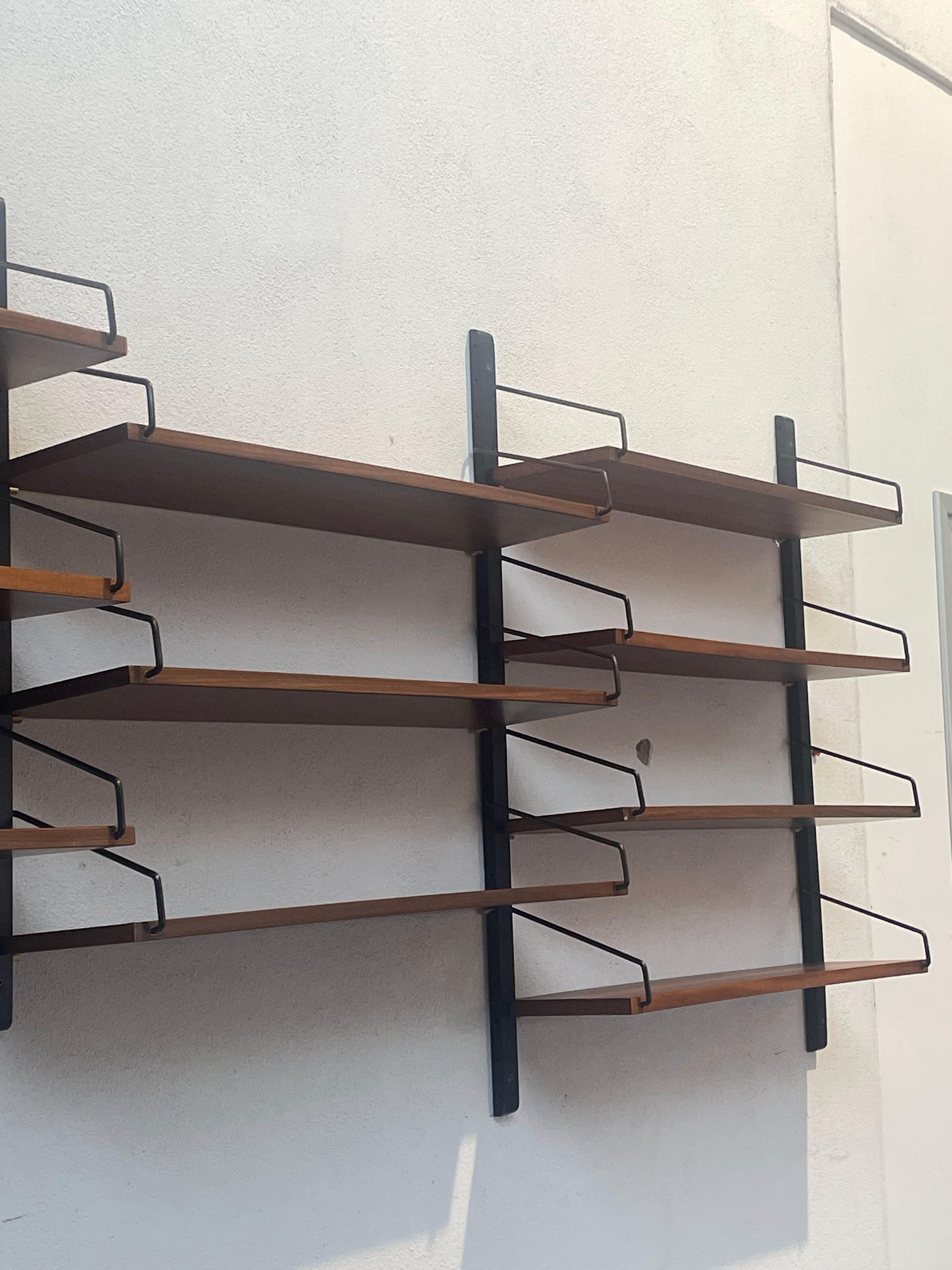 Large 1960s hanging bookcase branded Fraber (Italy) For Sale at 1stDibs