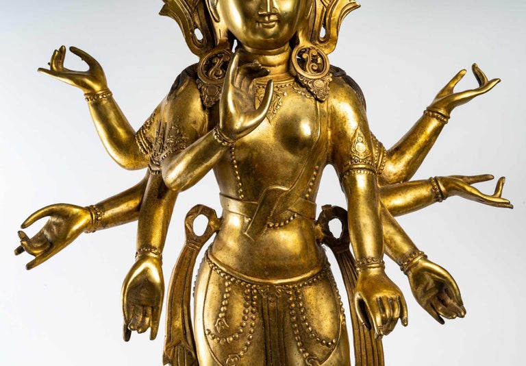 Large Bronze Statue of Amoghapasa Lokeshvara For Sale at 1stDibs