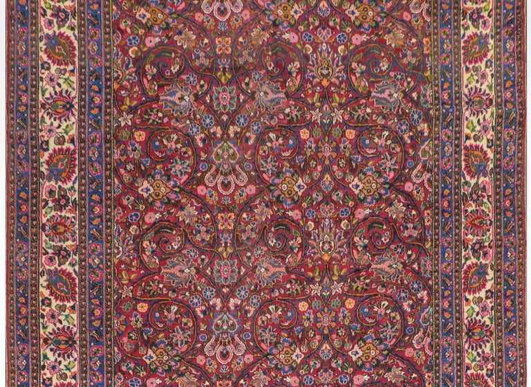 Grande Vintage Mashad Rug For Sale at 1stDibs