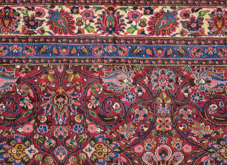 Grande Vintage Mashad Rug For Sale at 1stDibs