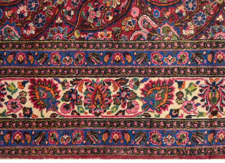 Grande Vintage Mashad Rug For Sale at 1stDibs