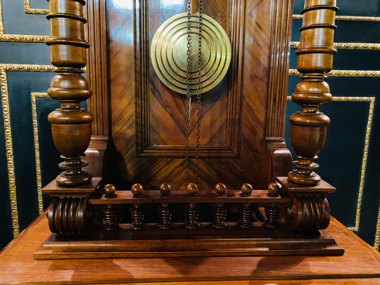 Grandfather Clock Wilhelminian Style Walnut Open 2 Weights 1880 Gustaf ...