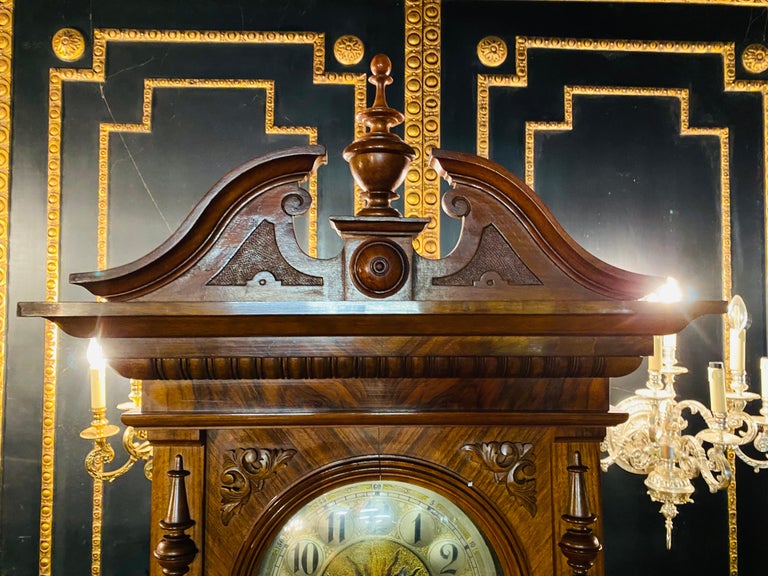 Grandfather Clock Wilhelminian Style Walnut Open 2 Weights 1880 Gustaf ...
