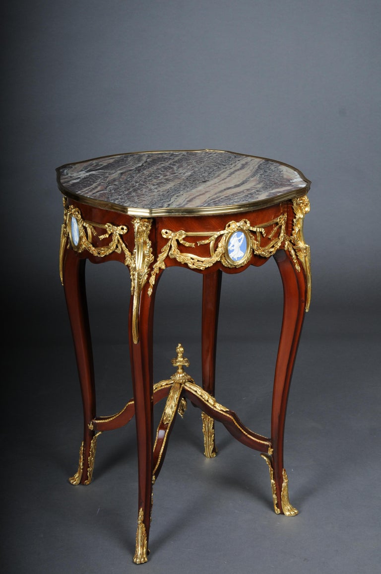 Grandiose Side Table with Bronze Louis XV Marble Beech Wood For Sale at ...