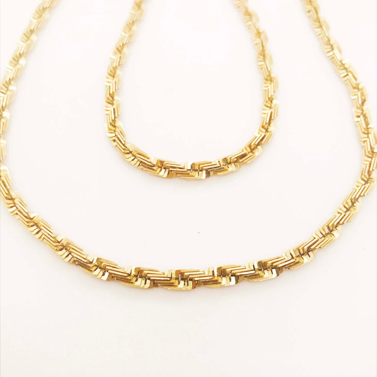 Grando Rope Chain, Custom Diamond Cut, 14 Karat Yellow Gold, 21.8 GM ...