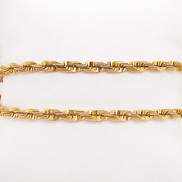 Grando Rope Chain, Custom Diamond Cut, 14 Karat Yellow Gold, 21.8 GM ...